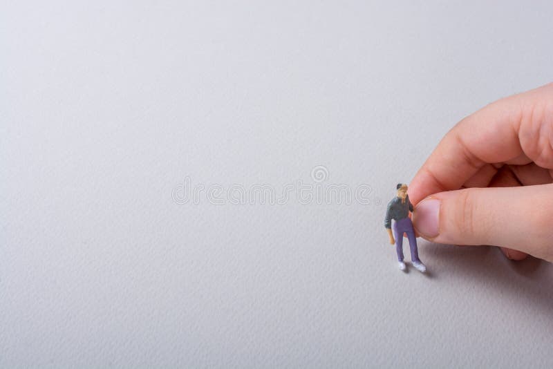Tiny Figurine of Man Model in View Stock Photo - Image of doll ...
