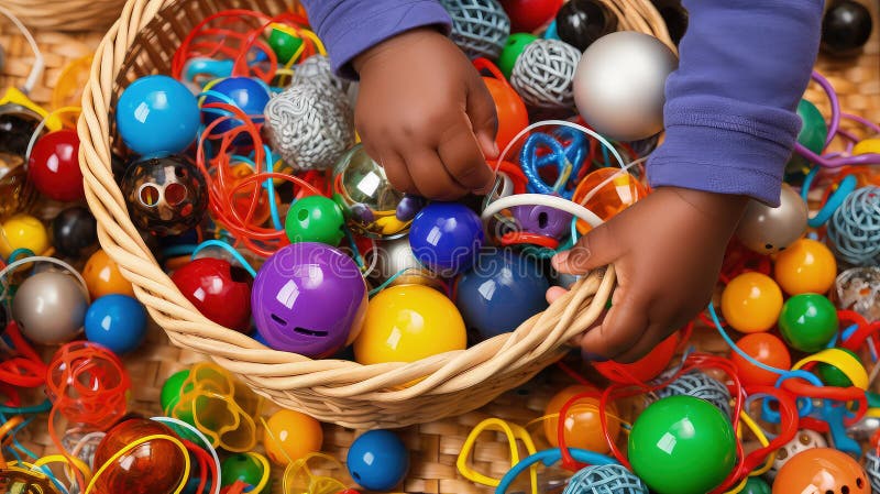 Tiny Fingers Press Buttons on a Musical Toy, Engaging in Auditory and ...