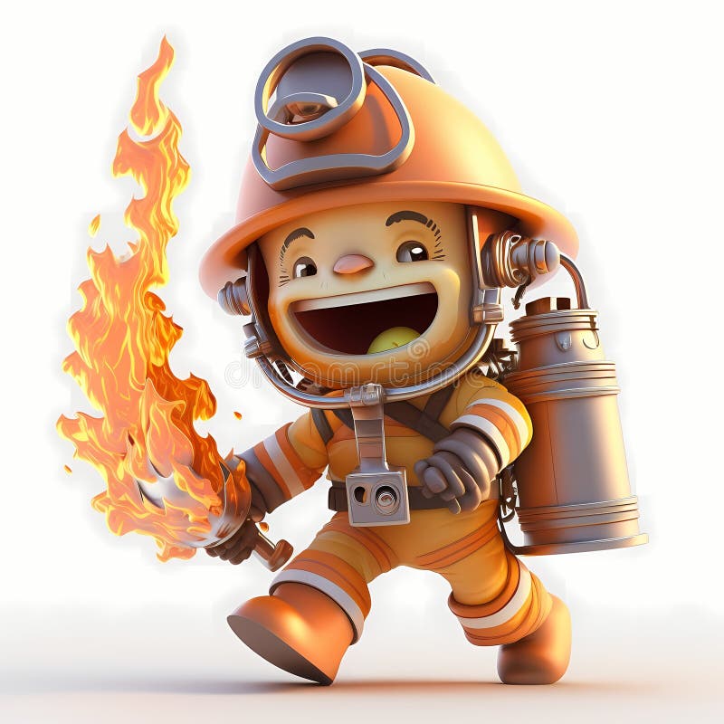 Tiny Fire Man. Generative AI Stock Photo - Image of white, fighter ...