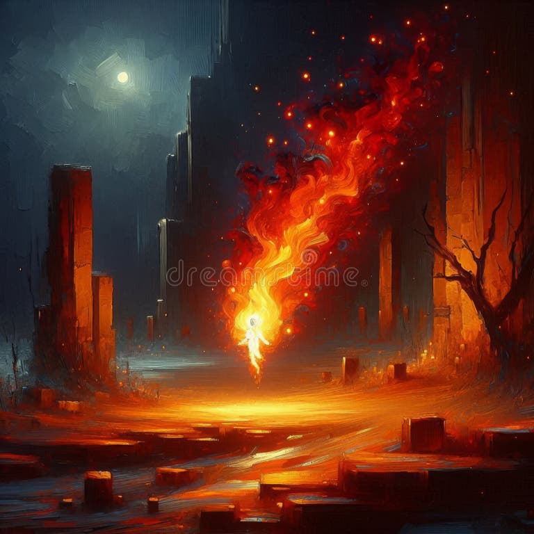 Tiny Fire Sprite in Warm Oranges Stock Illustration - Illustration of ...