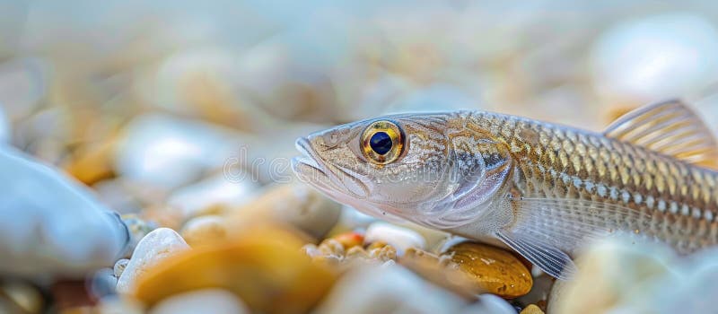 A Tiny Fish Perched on Rocks Under the Water, Part of Marine Wildlife ...