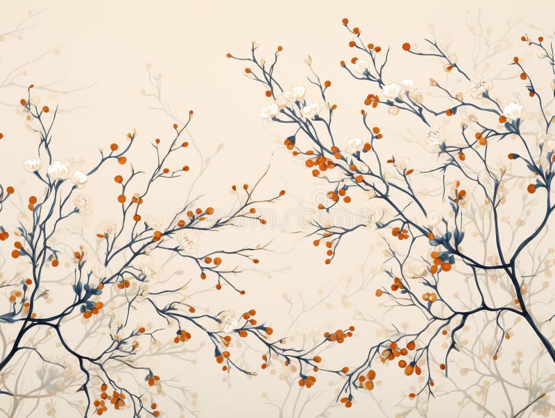 Tiny Flower Branches in a Bunch Placed at the Bottom Pattern. Stock ...