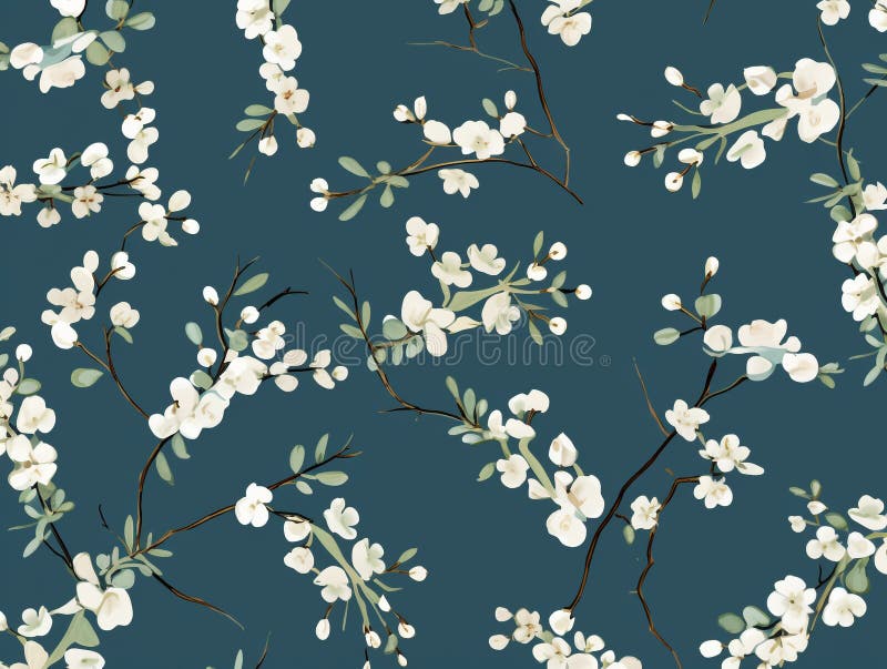Tiny Flower Branches in a Bunch Placed at the Bottom Pattern. Stock ...