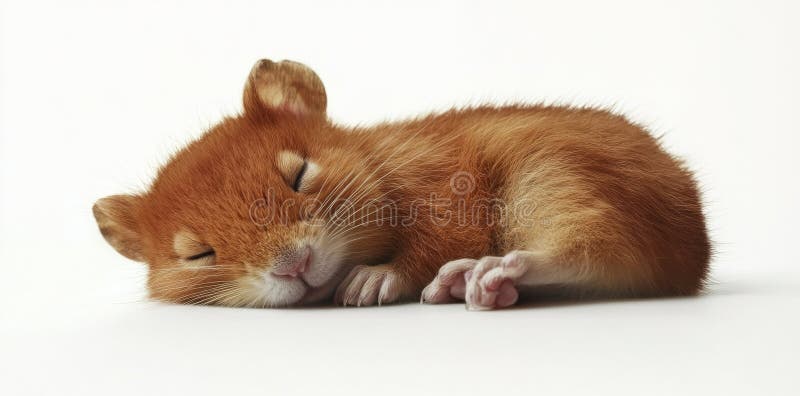 A Tiny, Fluffy Creature Lies Serenely on a Level Surface, Bathed in ...