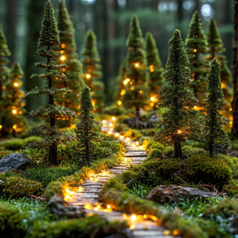 Enchanted Miniature Forest stock illustration. Illustration of magic ...