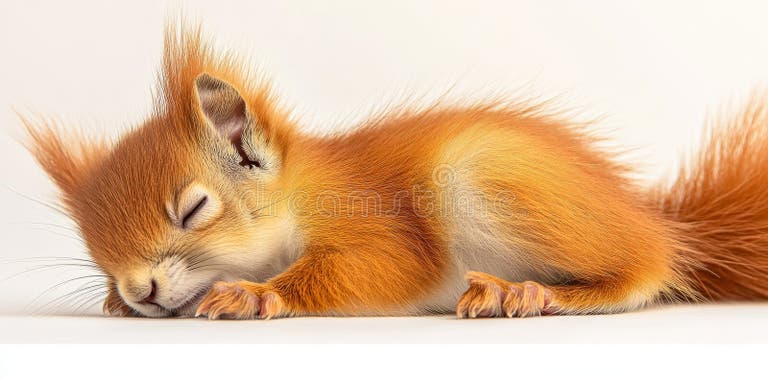 A Tiny, Furry Creature Rests Calmly in a Curled Up Pose on a Plush ...