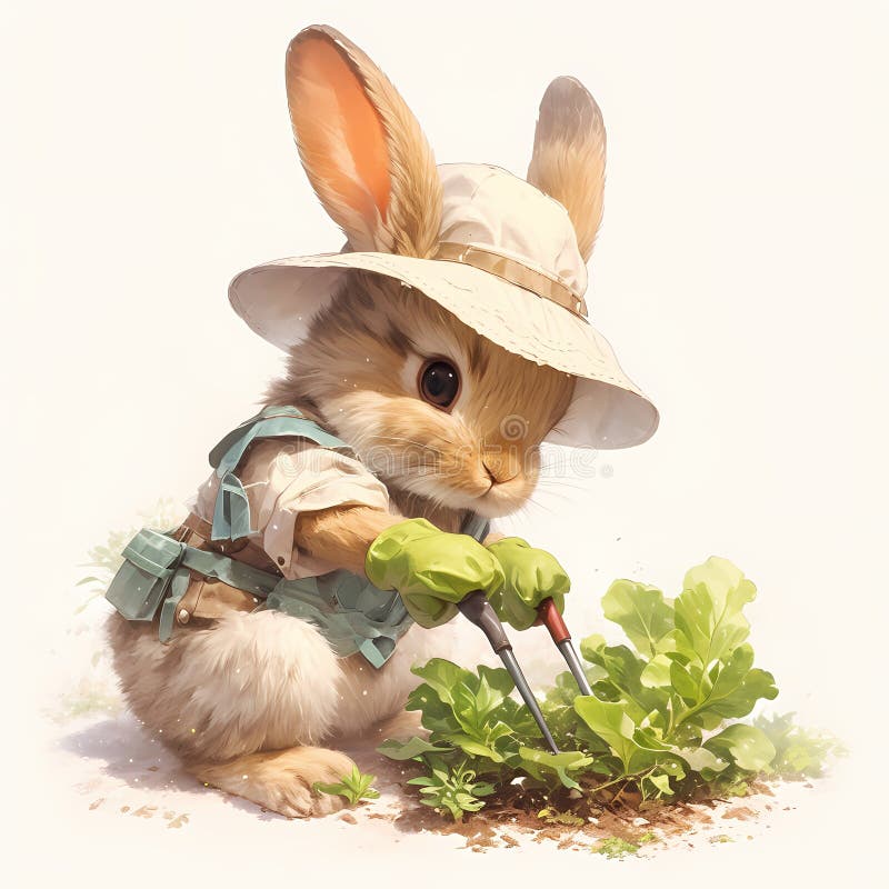 Tiny Gardener S Charming Day! Stock Illustration - Illustration of ...