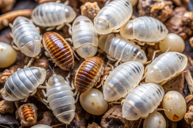 Tiny German Cockroach Larvae Emerging from Egg Cases a CloseUp Look at Early Development Stock ...
