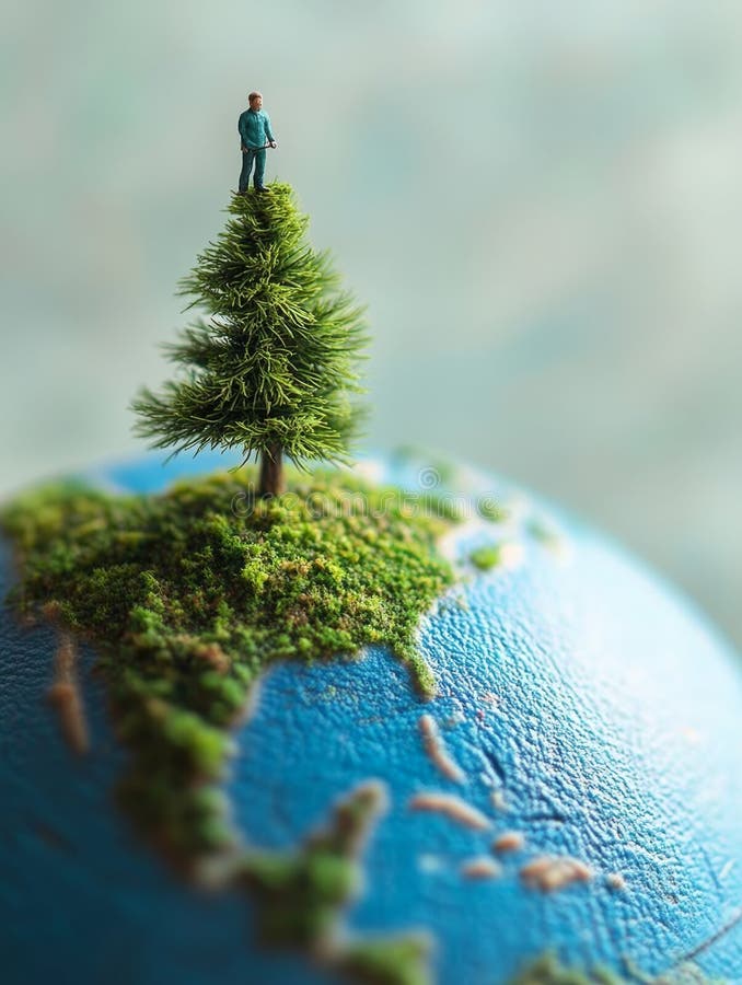 A Tiny Golfer is Busily Tending To a Small, Verdant Landscape that Has ...