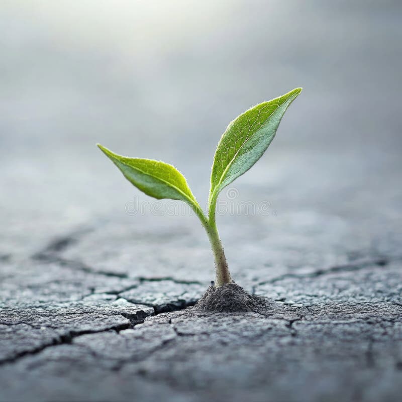 A Tiny Green Shoot Emerging from the Soil, with Potential for Growth ...