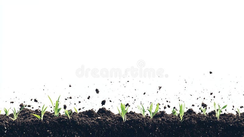 Green Shoots that Grow from Fertile Soil. Stock Illustration ...