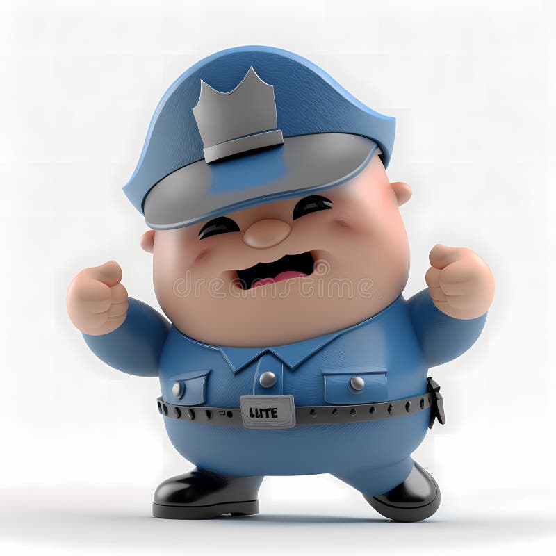 Tiny Policeman Character. Generative AI Stock Illustration ...