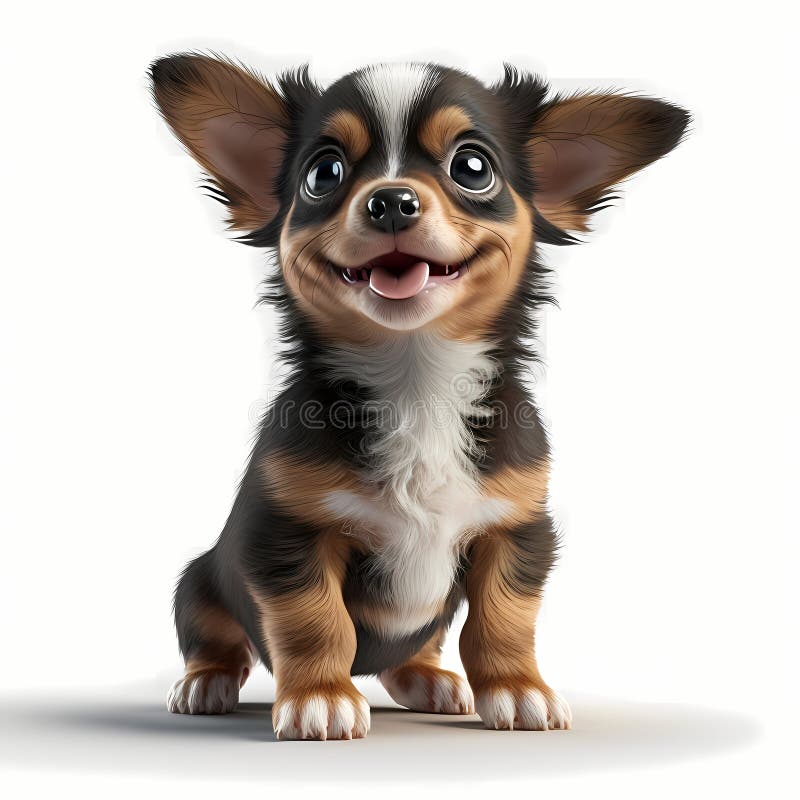 Tiny Happy Puppy. Generative AI Stock Illustration - Illustration of ...