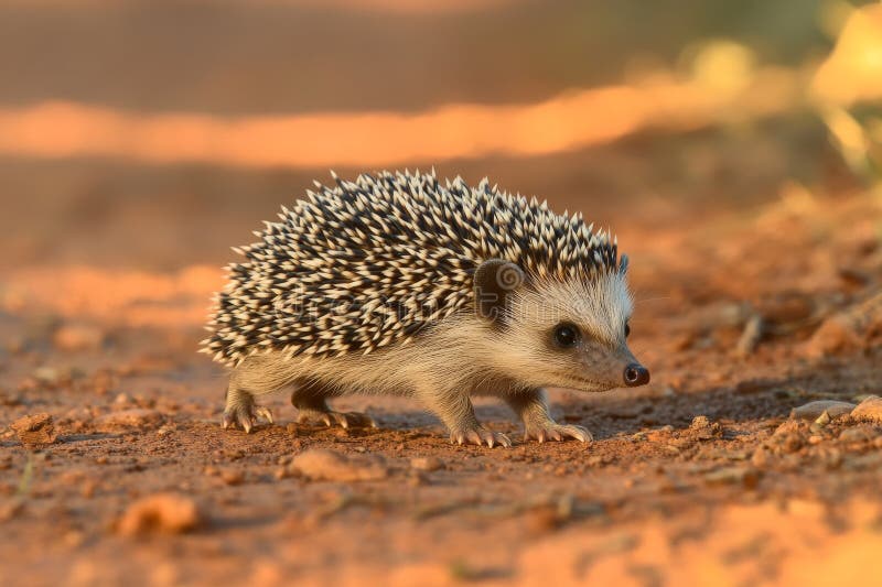 The Tiny Hedgehog, Which Has Soft Pink Feet, is Not Moving Stock Image ...
