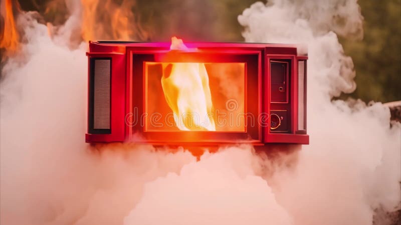 A Tiny Horizontal Frame with Flames of Fire All Around Spreading Clouds ...