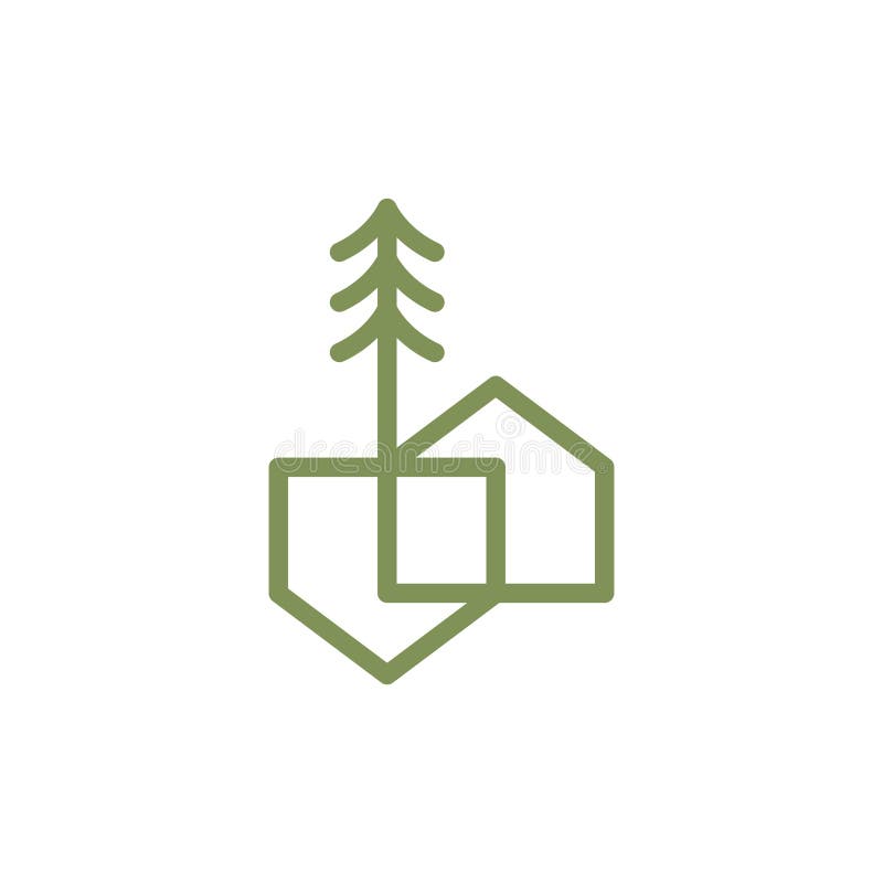 Tiny House Architecture Line Logo Design Vector Stock Vector ...