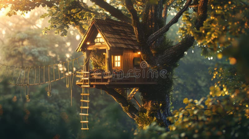 Tiny House Built As a Treehouse Stock Image - Image of house ...