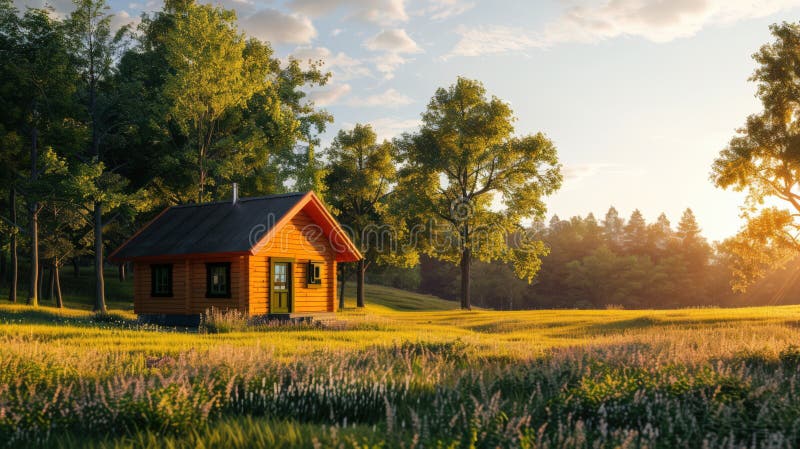 Tiny House in the Middle of Nature Stock Photo - Image of ecohome ...