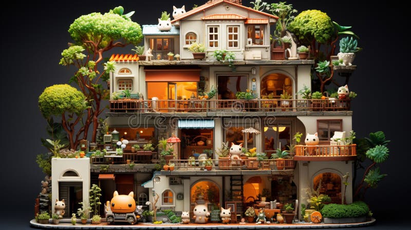 Tiny House with Some Mouse, Baby Mouse Stock Photo - Image of generated ...