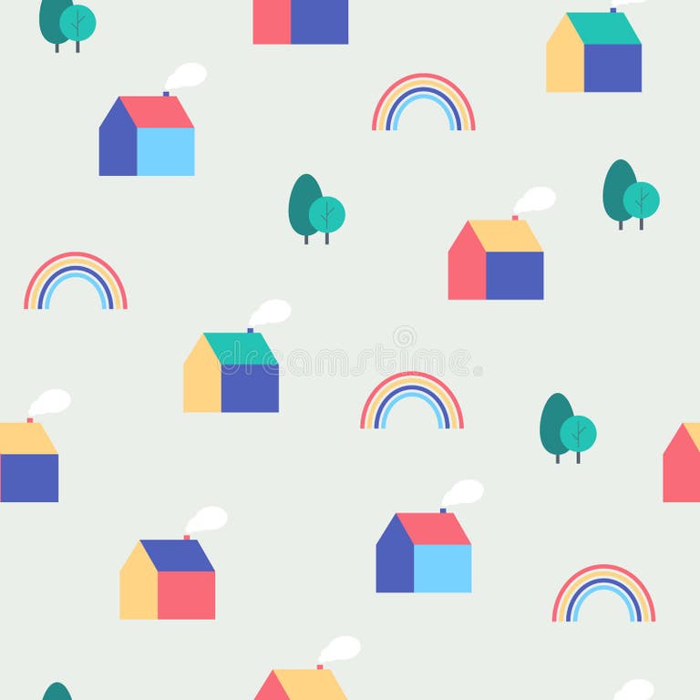 Tiny houses pattern stock vector. Illustration of home - 260965584