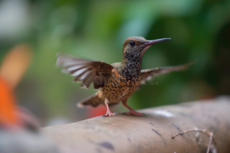 Tiny Hummingbird Learning To Fly in Slow Motion, with Its Wings Moving ...