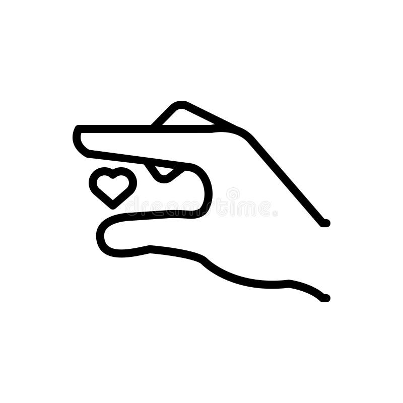 Black Line Icon for Tiny, Little and Puny Stock Vector - Illustration ...