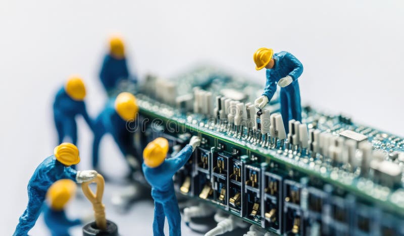 Tiny Individuals are Working Diligently on a Complex Machine Stock ...