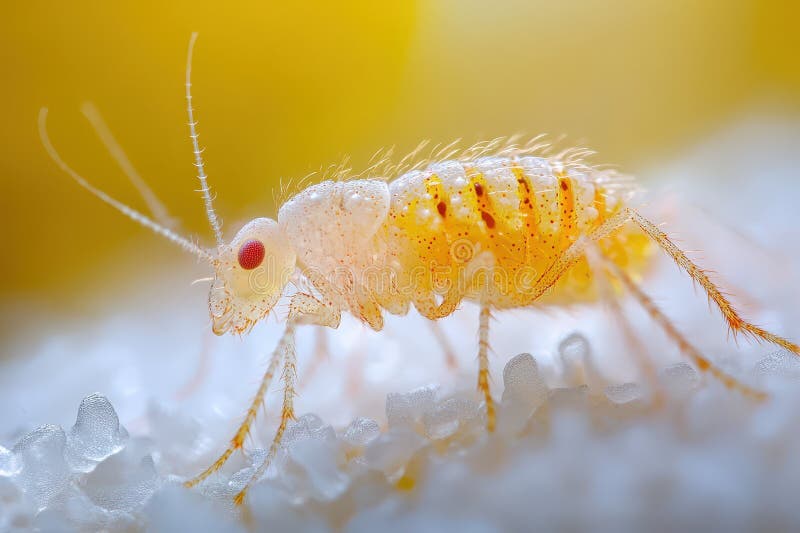 Tiny Insect on a Surface with Bright Background Stock Image - Image of ...