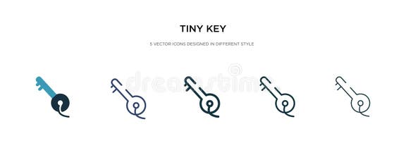 Tiny Key Icon in Different Style Vector Illustration. Two Colored and ...