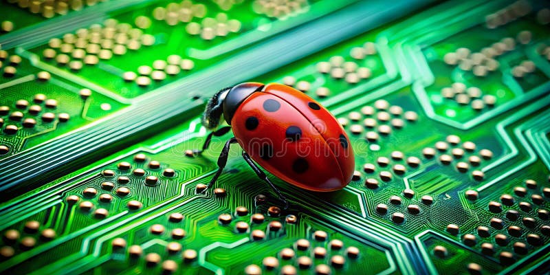 Tiny Ladybug on a Circuit Board a Striking Visual of Natures Small ...