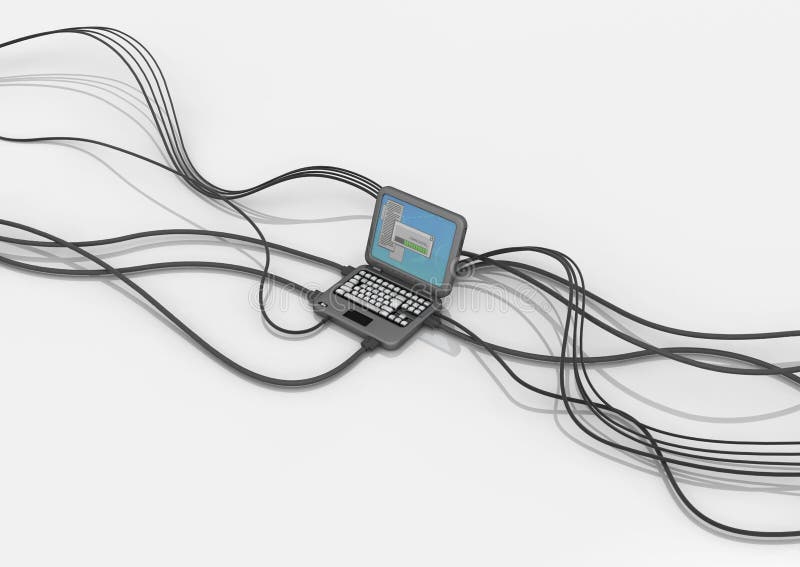 Laptop Cables stock vector. Illustration of illustration - 10828168