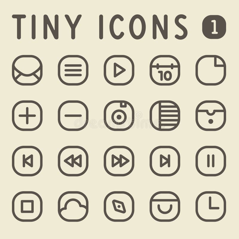 Tiny Line Iconsset 1 Stock Vector Illustration Of Controls 49377327