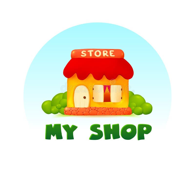Tiny Little Shop Vector Image in Cartoon Style Stock Vector ...