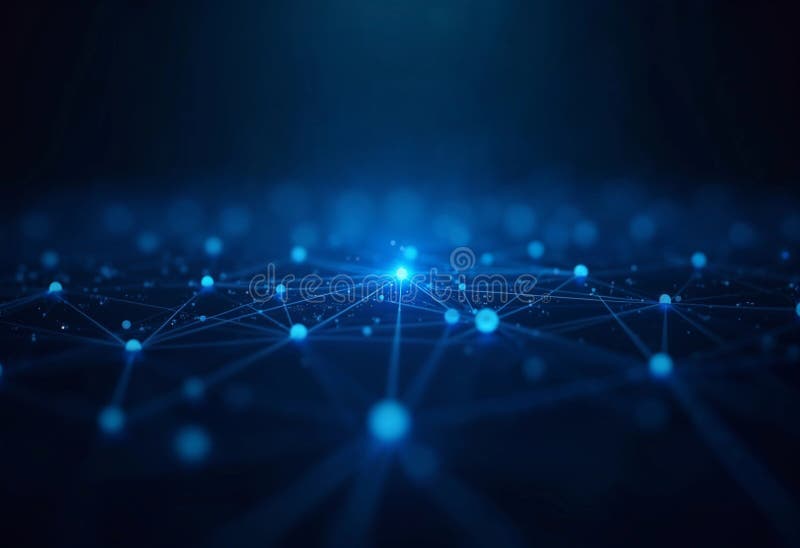 Exploring the Beauty of Digital Connections in a Vibrant Blue Cosmos ...