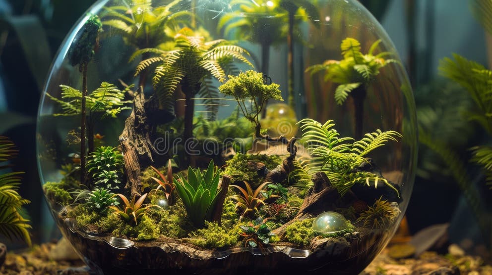 A Tiny Lush World Complete with Its Own Miniature Ecosystem Stock ...