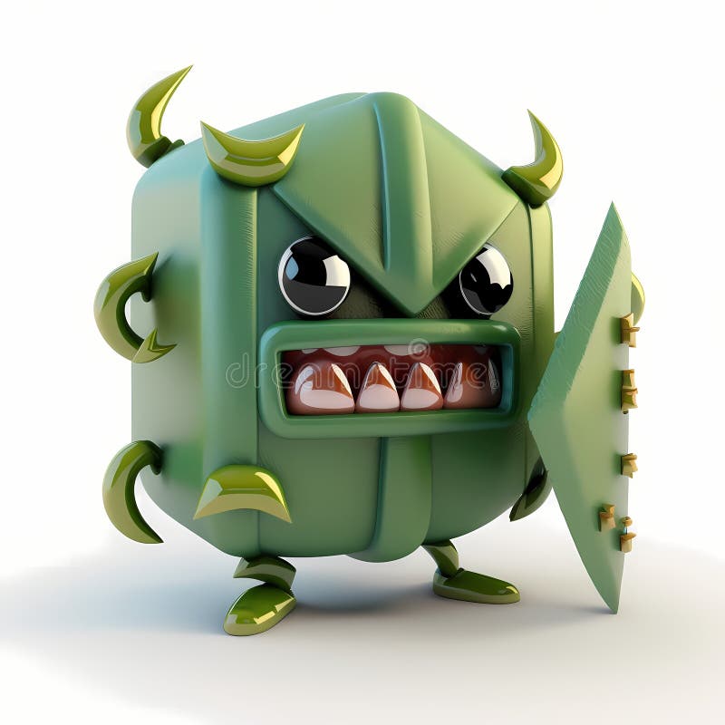 Tiny Malware Character. Generative AI Stock Illustration - Illustration ...