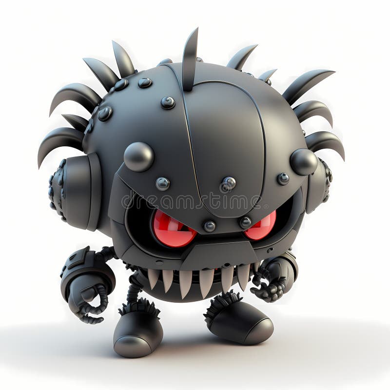 Tiny Malware Character. Generative AI Stock Illustration - Illustration ...