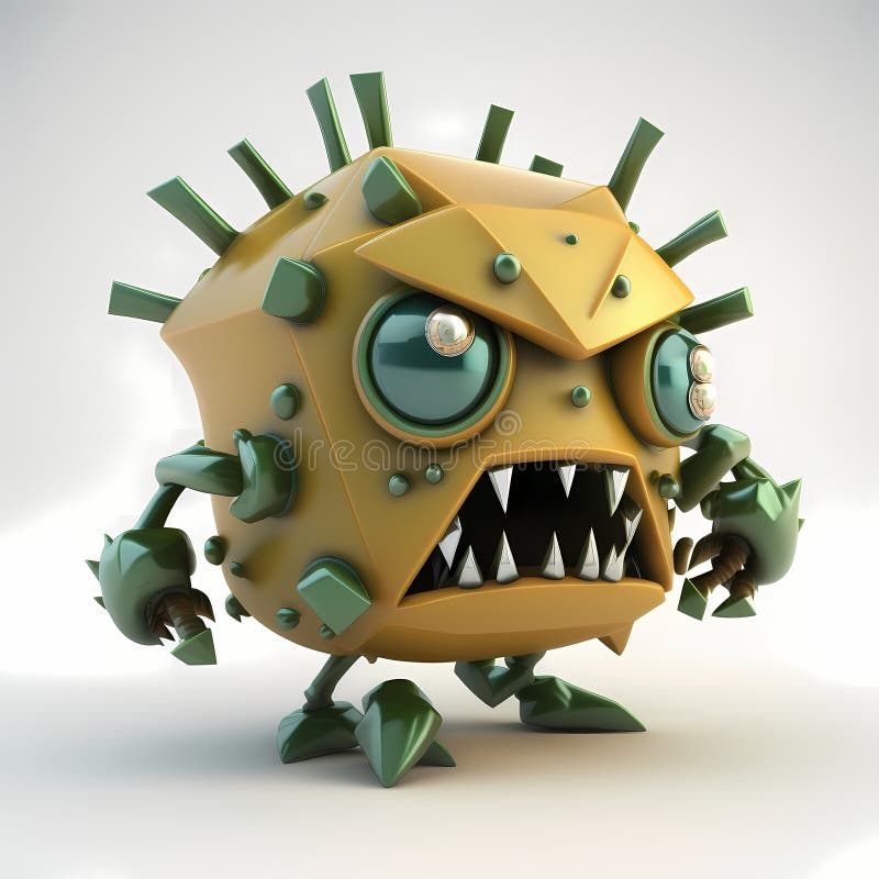 Tiny Malware Character. Generative AI Stock Illustration - Illustration ...