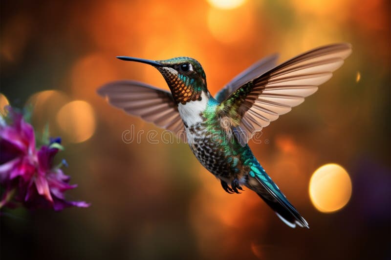 A Tiny Marvel, a Hummingbird Hovers Gracefully in the Boundless ...