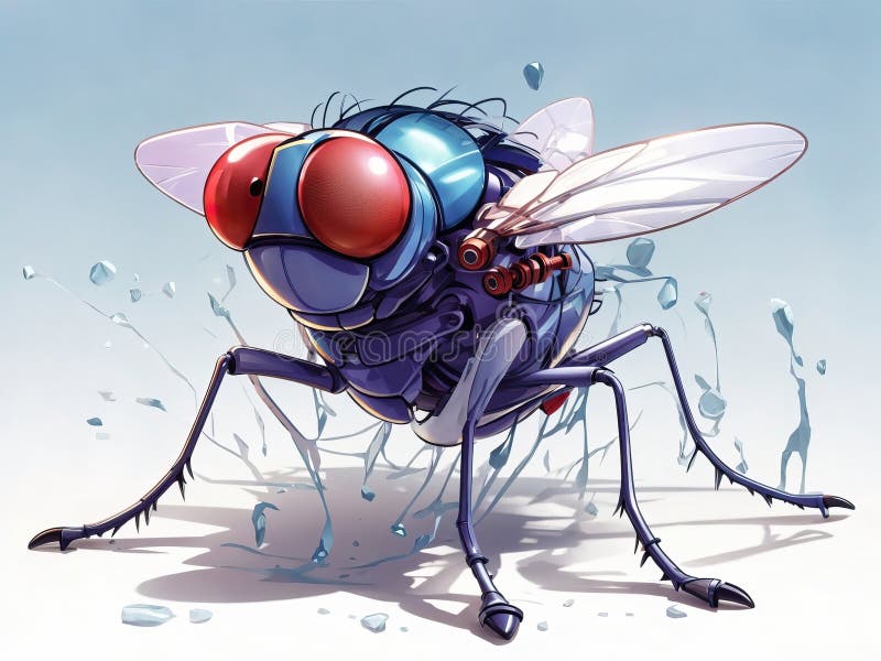 Tiny mechanical fly stock illustration. Illustration of control - 299980060