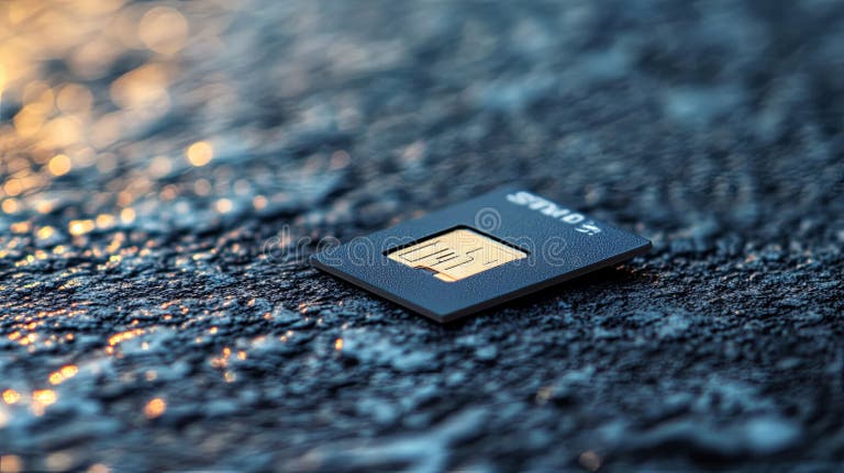 Tiny Micro Device on Dark Surface - Technology Concept Stock Photo ...
