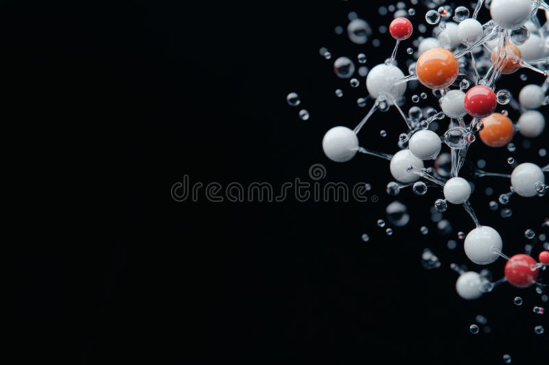 Molecular Structure Floating in a Dark Environment. Generative AI Stock ...