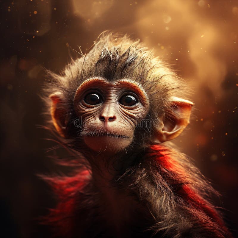 Tiny Monkey Made with Generative AI Illustration Stock Illustration ...