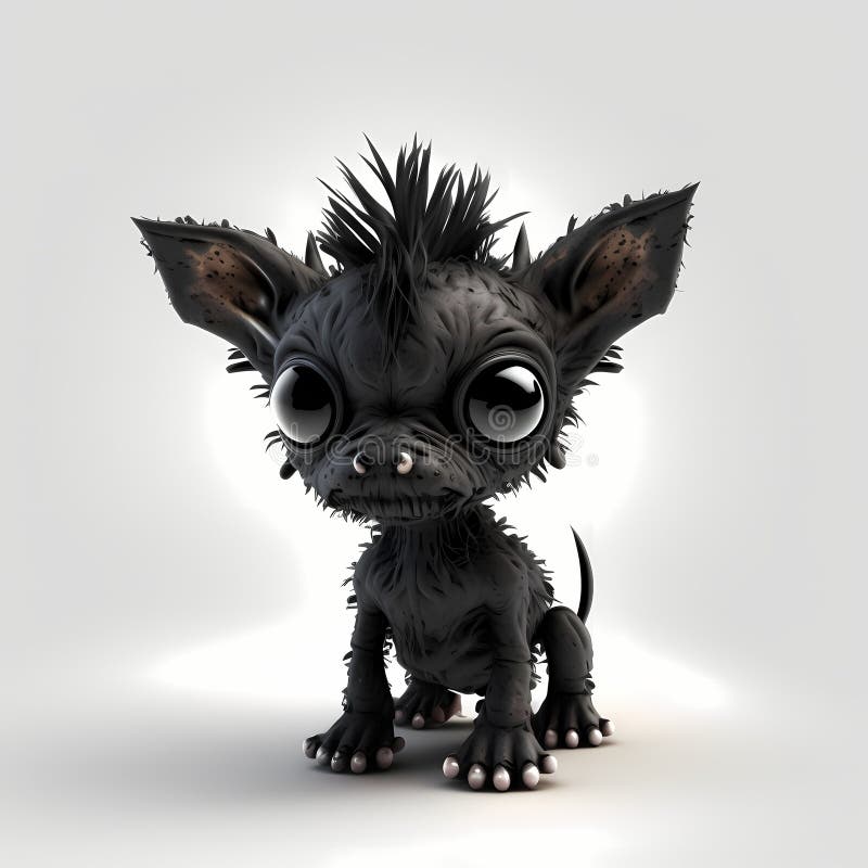 Tiny Monster Dog. Generative AI Stock Illustration - Illustration of ...