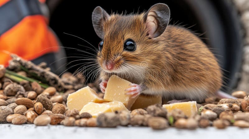 A Tiny Mouse Assists Construction Workers in Creating Cheese Blocks ...