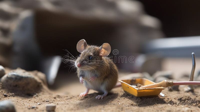 Tiny Mouse Construction Site, Generative AI Stock Illustration ...