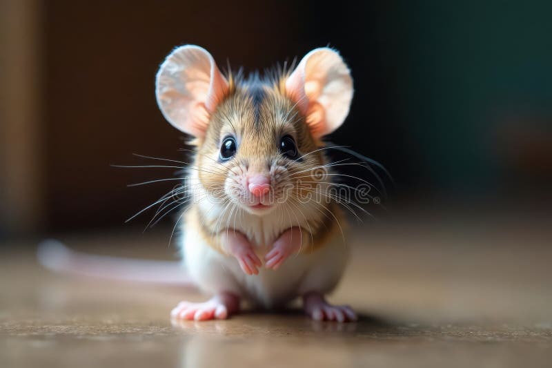 Tiny Mouse, Large Black Eyes, Pink Nose, Fluffy Tail, Fauna, Innocent ...