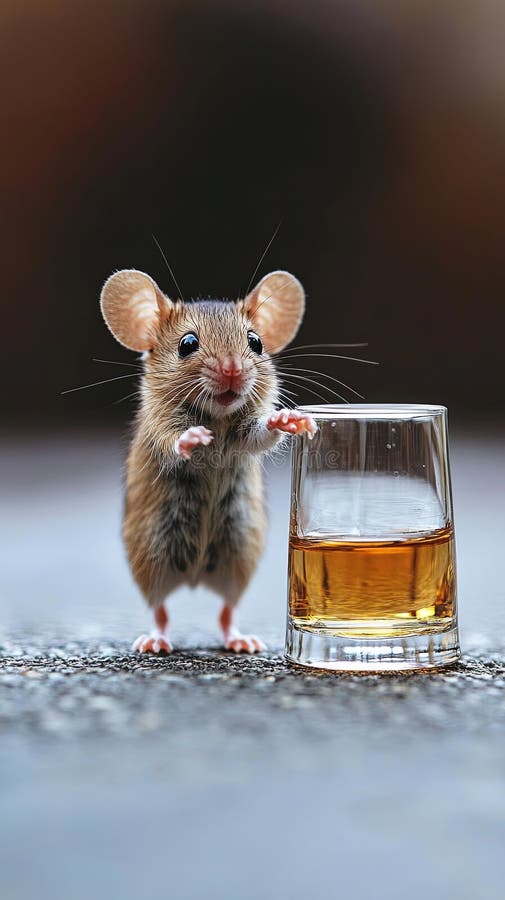 Tiny Mouse Standing Shot Glass Whiskey Pic Stock Photos - Free ...