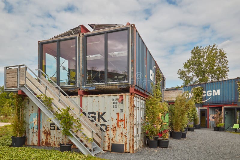 Tiny Offices Made of Used Steel Cargo Containers in Almere, the ...