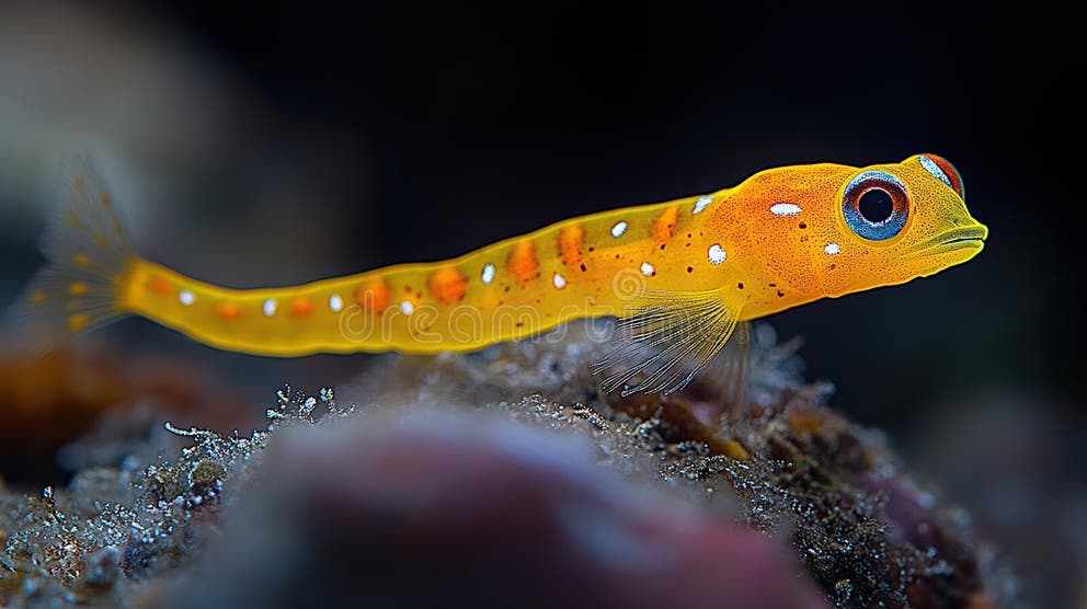 Tiny Orange Fish in Coral Reef Stock Photo - Image of closeup, macro ...
